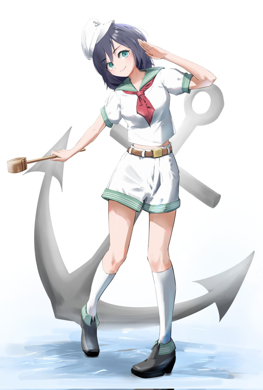 Safebooru - 1girl anchor anchor symbol belt black footwear black hair ...