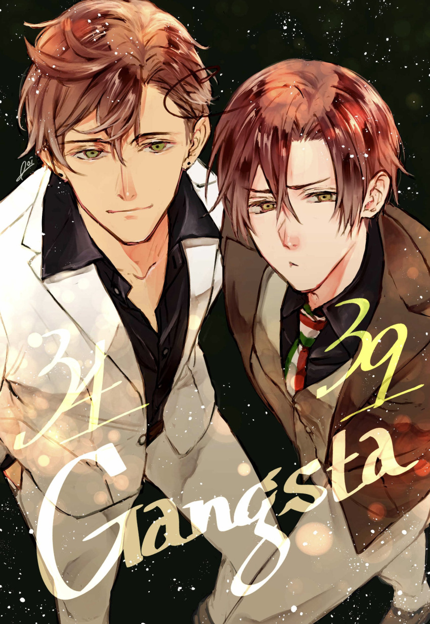 Safebooru - 2boys absurdres ahoge axis powers hetalia black background brown eyes brown hair ...