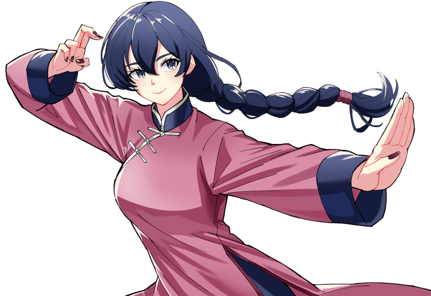 Safebooru - absurdres blue hair changpao china dress chinese clothes ...