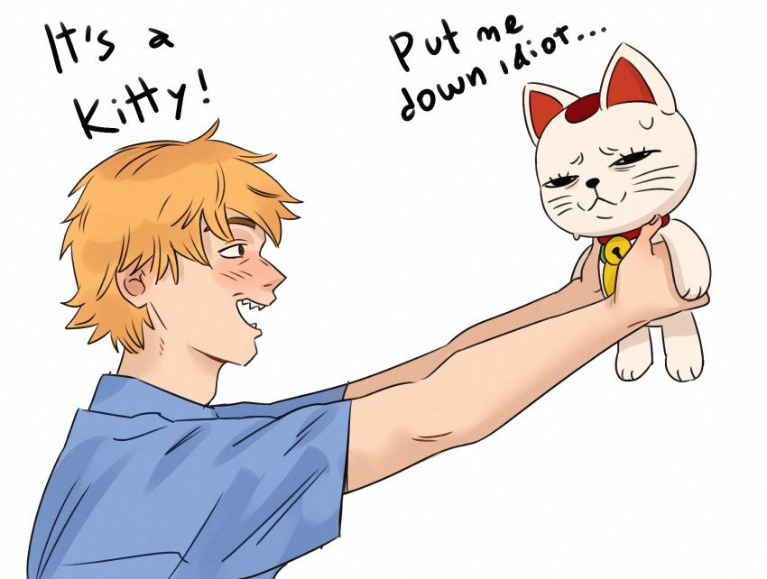 Safebooru - 1boy 1girl blonde hair cat chainsaw man crossover dandadan ...