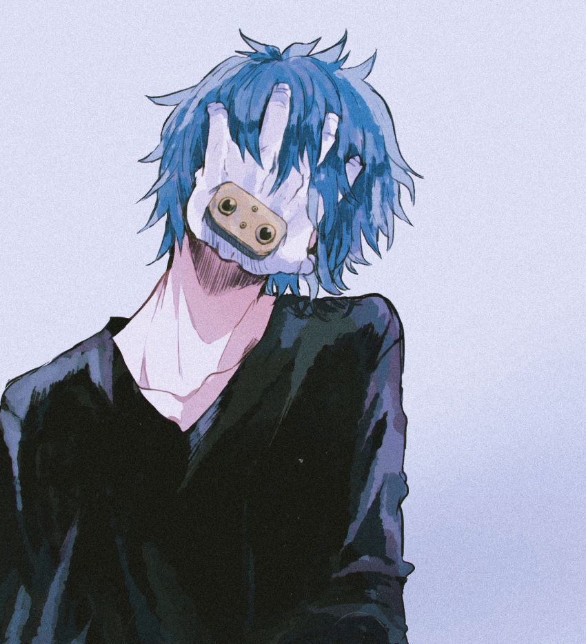 Safebooru - 1boy ametaro (ixxxzu) black shirt blue hair boku no hero ...