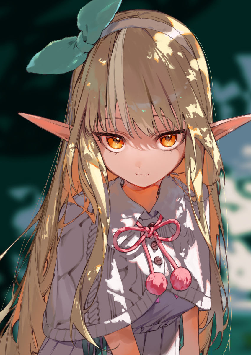 Safebooru - 1girl :3 absurdres amana (pocketkey) blonde hair blue bow bow breasts dark-skinned ...