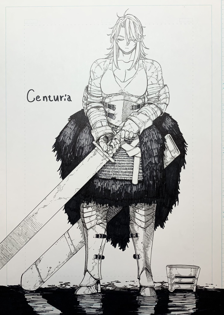 Safebooru - 1girl angvall armor armored boots blood boots breasts cape ...