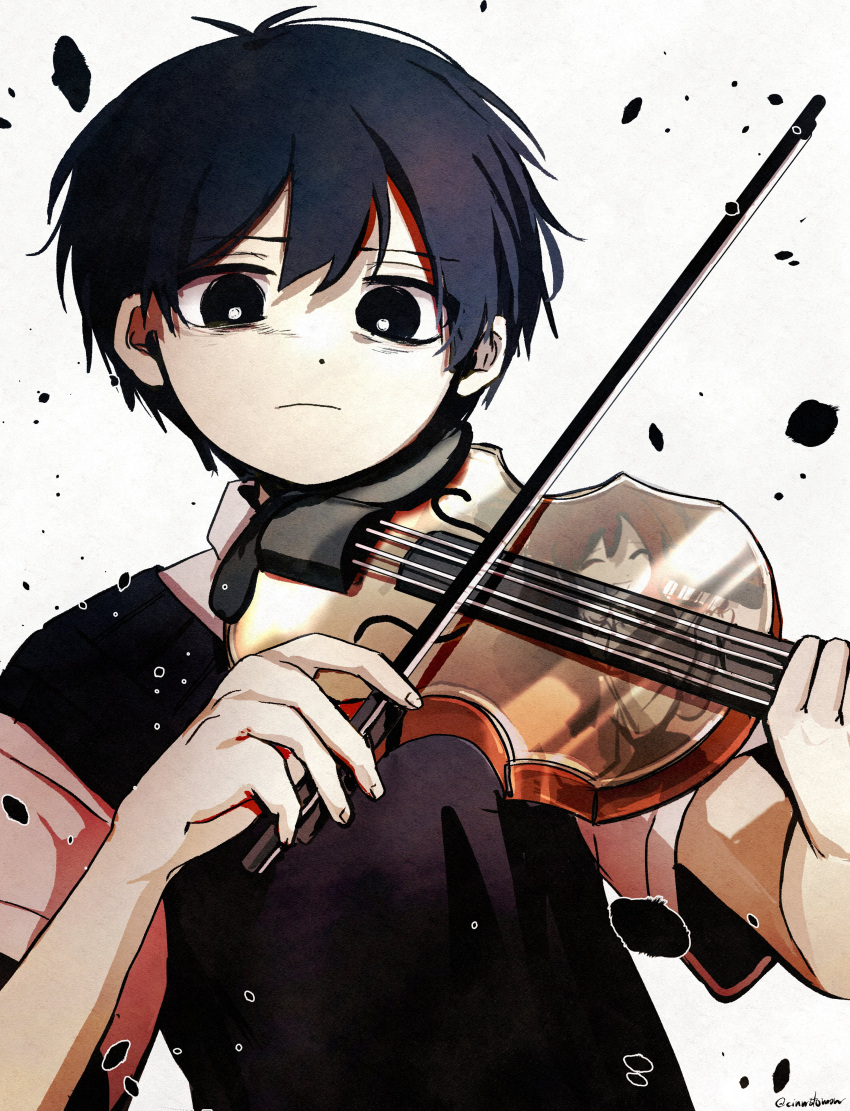 Safebooru - 1boy 1girl absurdres artist name black eyes black hair bow ...