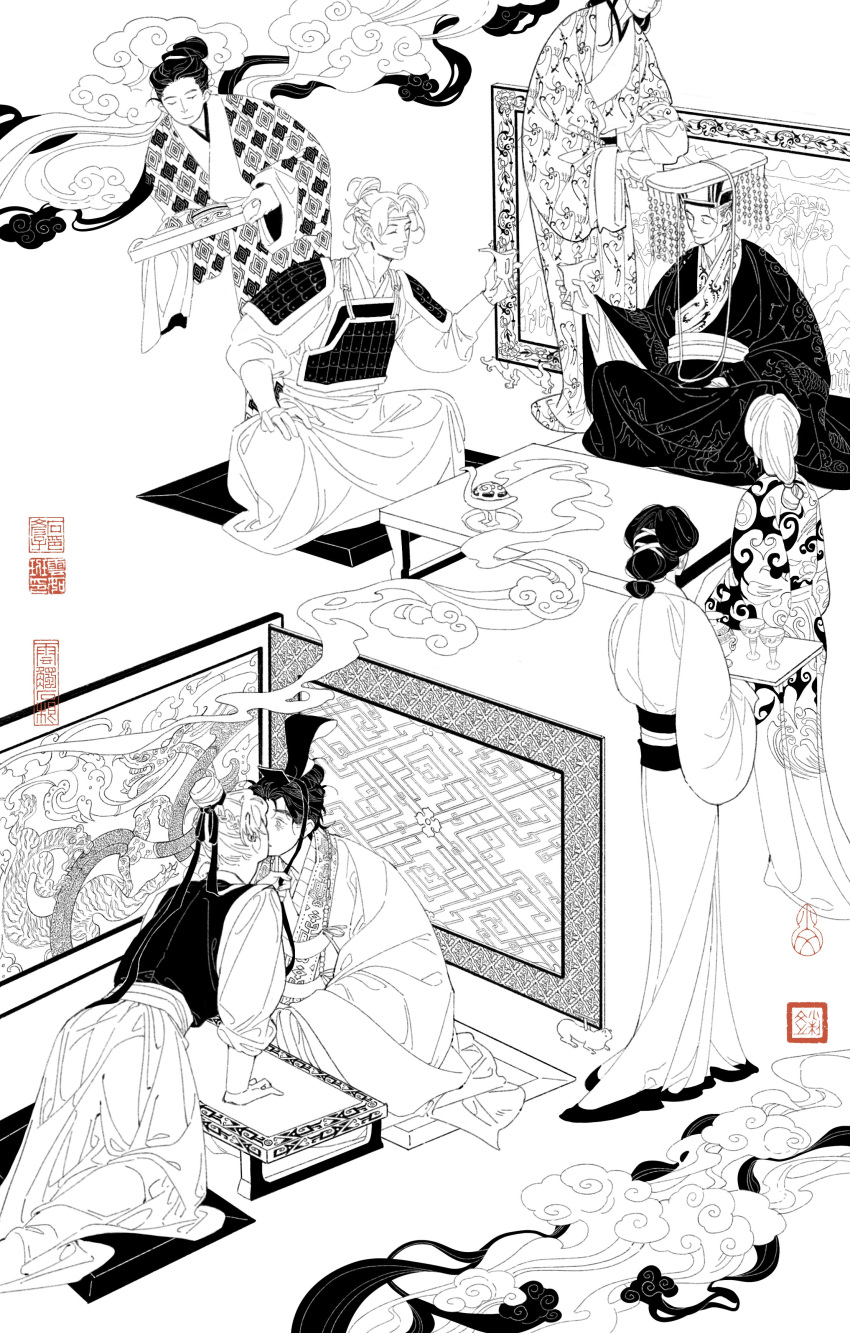 Safebooru - 3boys 5girls absurdres armor chinese armor chinese clothes ...