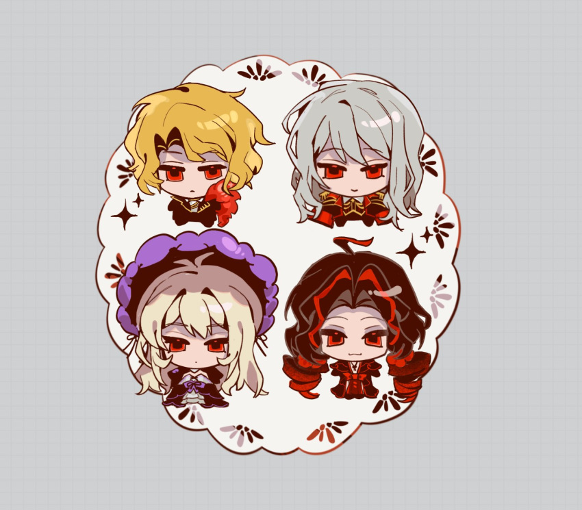 Safebooru - 1boy 3girls ahoge barber (project moon) black dress blonde ...