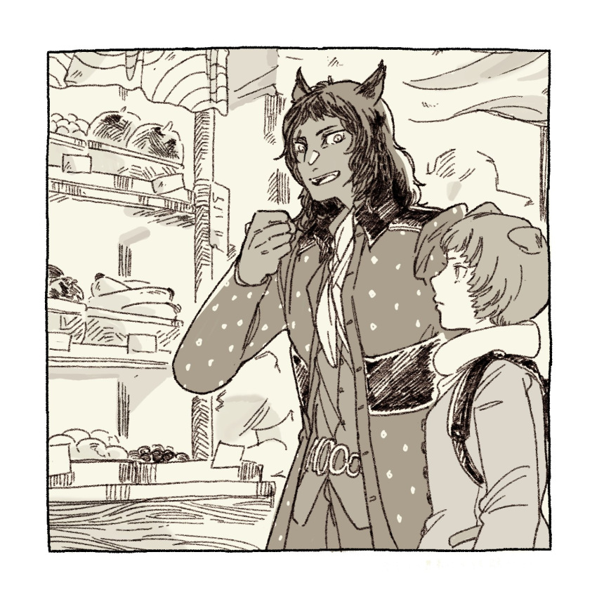 Safebooru - 2boys animal ears arm up basilio (metaphor: refantazio ...