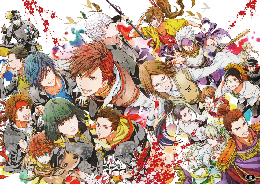 Safebooru - 4girls 6+boys :d :o aqua eyes artist request ashikaga ...