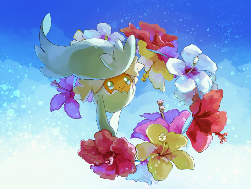 Safebooru - animal focus blue background blue sky comfey flower full ...
