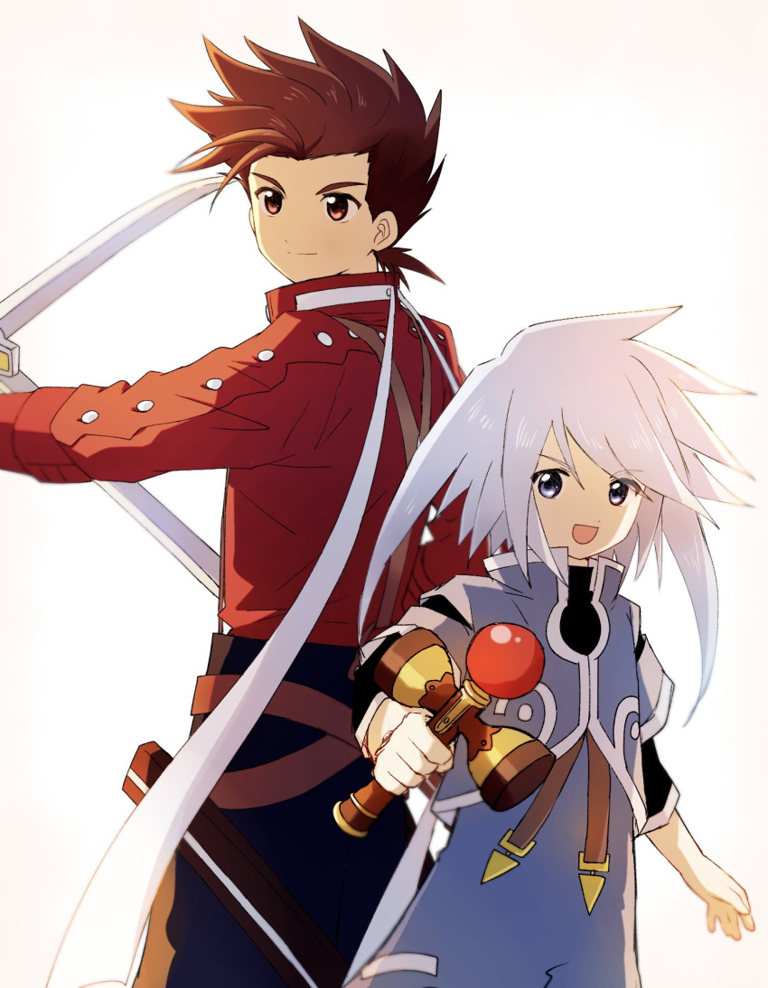 Safebooru - black undershirt blue eyes blue jacket brown eyes brown hair genis sage highres ...
