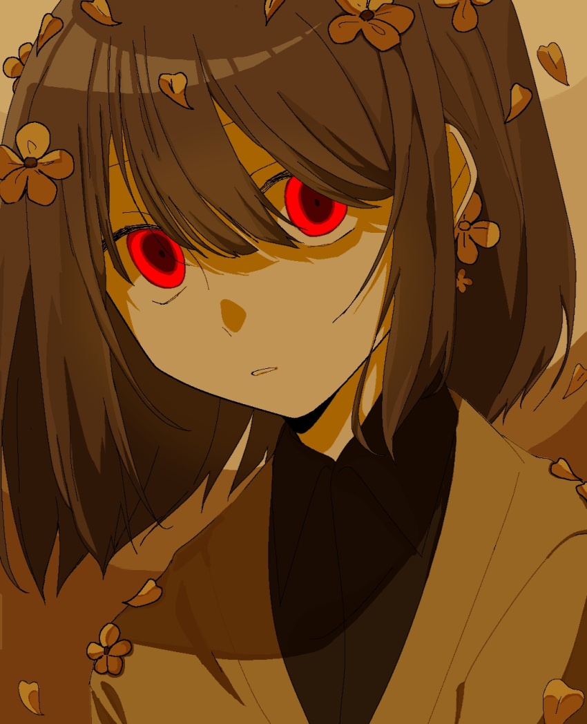 Safebooru - 1other bob cut brown hair brown theme chara (undertale ...