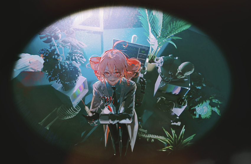 Safebooru - 1girl ahoge ainimo5 alternate costume black gloves black necktie black pants blue ...