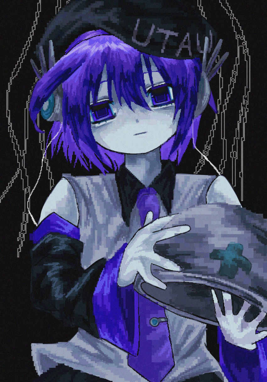 Safebooru - 1girl aaa zzzk beret black background black hat black skirt ...