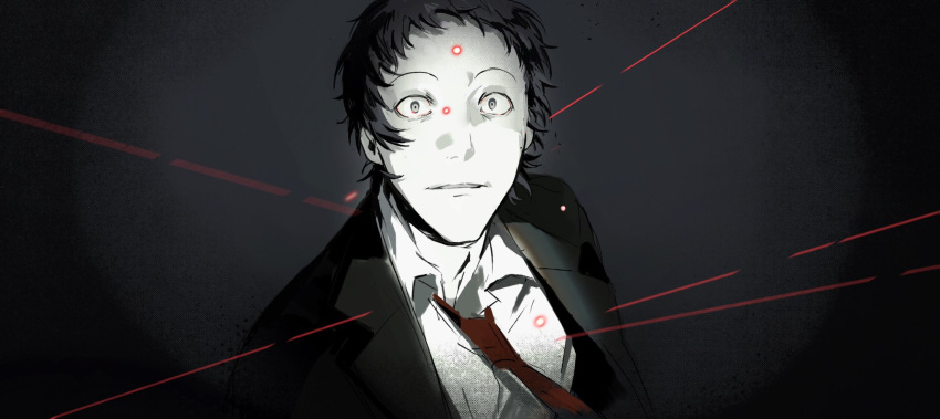 Safebooru - 1boy adachi tooru black background collared shirt ...