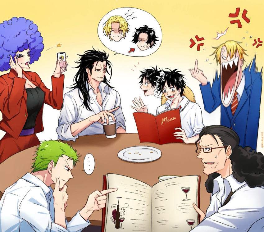 Safebooru - 6+boys afro anger vein bartholomew kuma book cup emporio ...