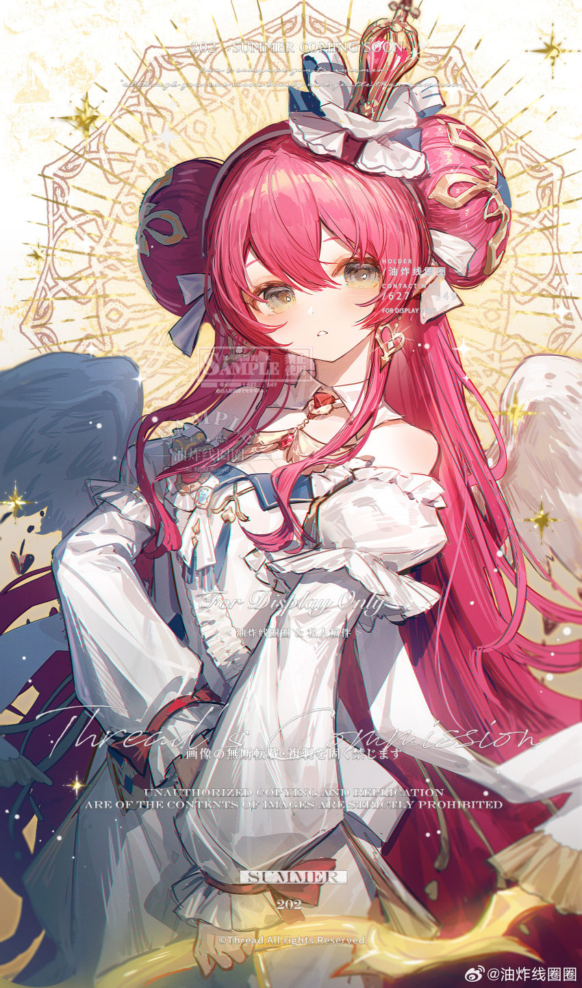 Safebooru - 1girl absurdly long hair absurdres angel wings arrow (projectile) bare shoulders bow ...