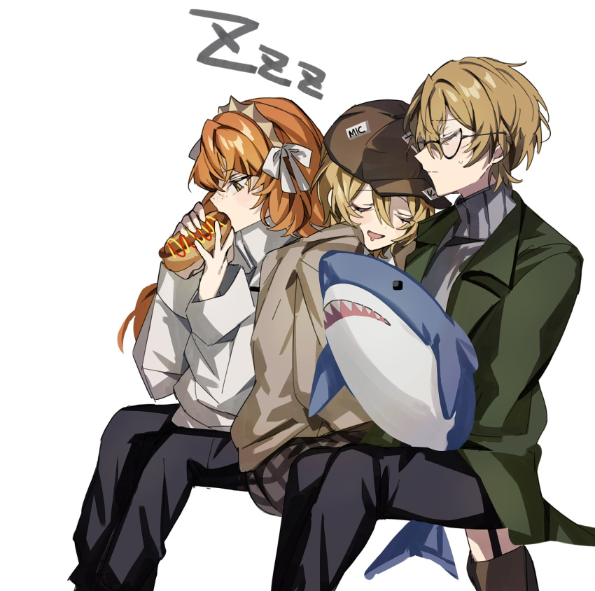 Safebooru - black pants blonde hair bow brown hat brown jacket coat don ...