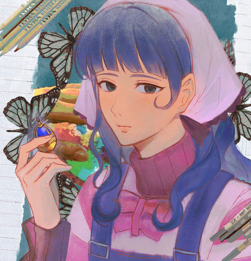 Safebooru - 1girl absurdres ace attorney apollo justice: ace attorney blue hair blue overalls ...