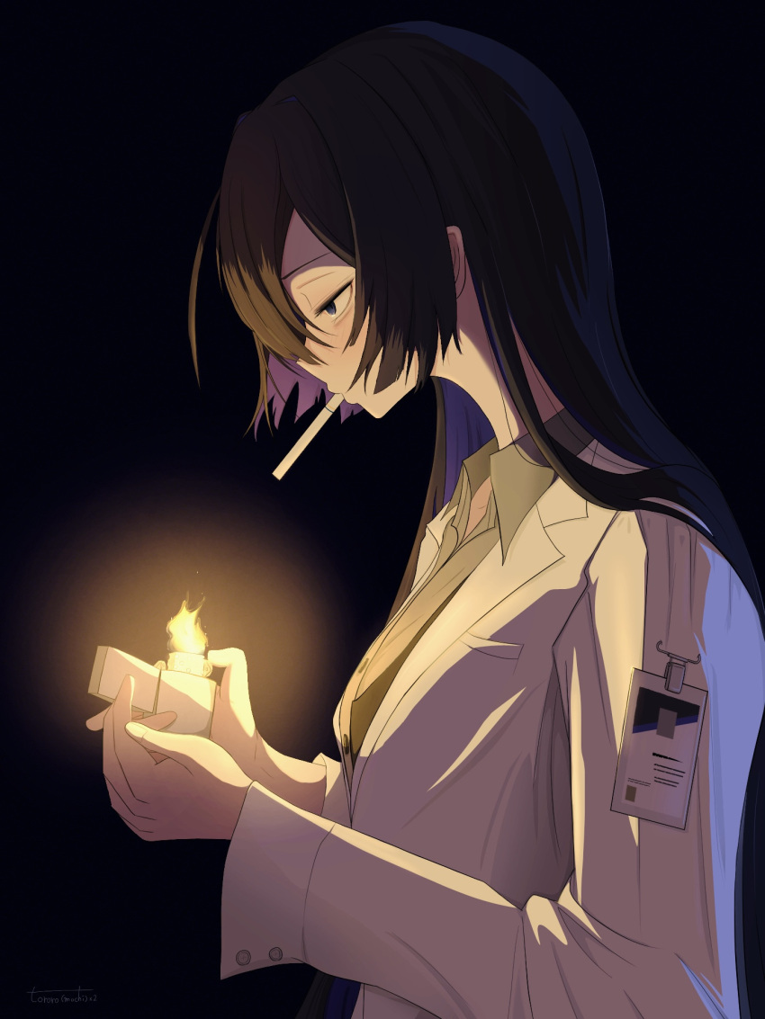 Safebooru - 1girl a.i. voice black background black hair blue eyes ...