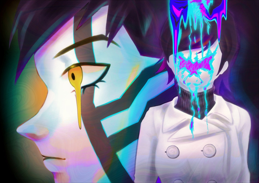 Safebooru - 1boy 1girl aradia (megami tensei) black hair closed mouth ...
