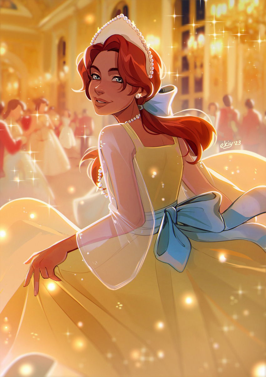 Safebooru - 1girl absurdres anastasia (1997) anya (anastasia) blue bow ...