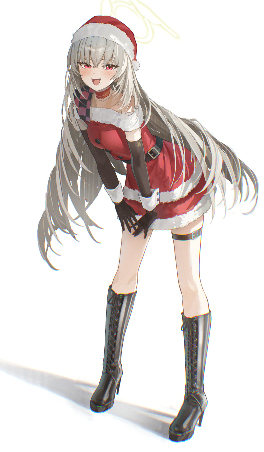 Safebooru - 1girl absurdres alternate costume black footwear black gloves blue archive boots ...