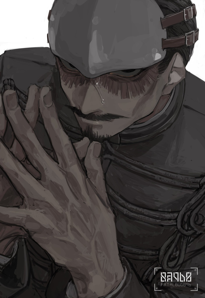 Safebooru - 1boy arms up belt belt buckle black hair buckle closed mouth coat commentary request ...