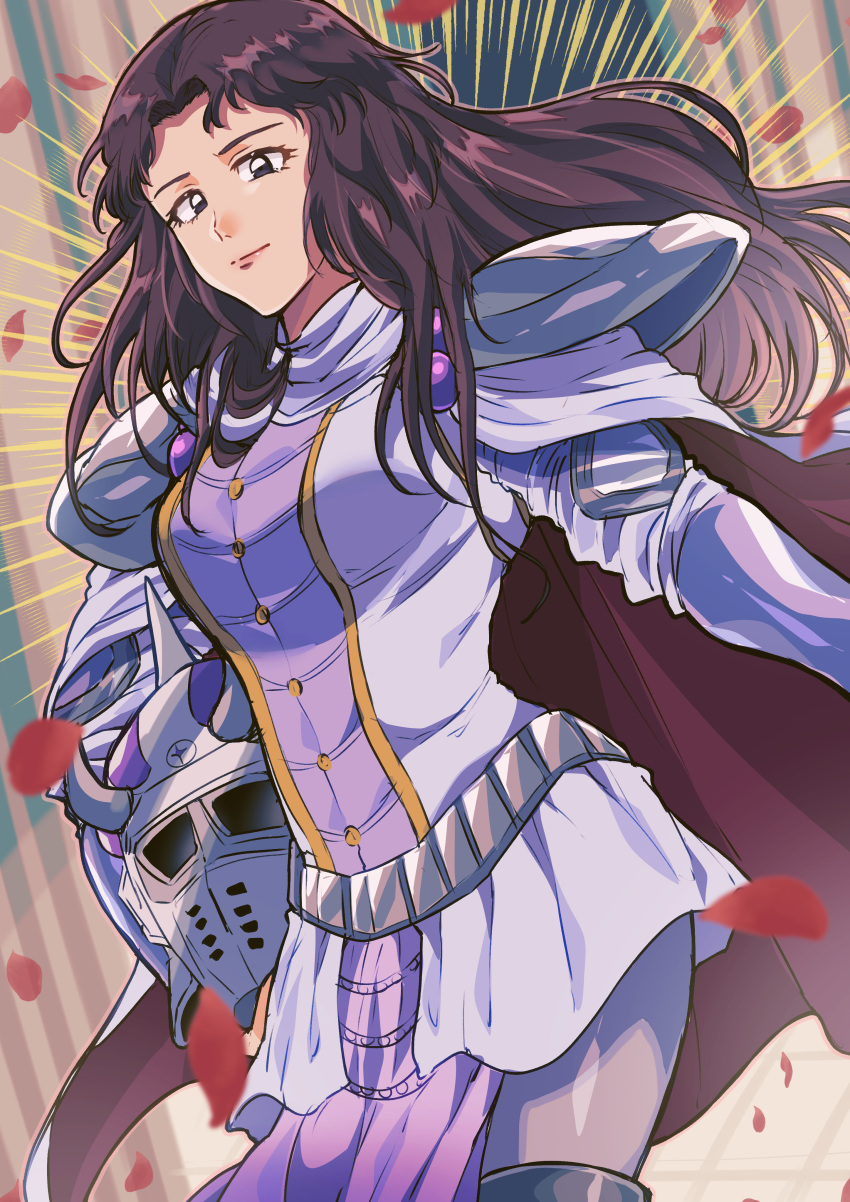 Safebooru - 1girl absurdres armor belt black eyes breasts brown hair ...