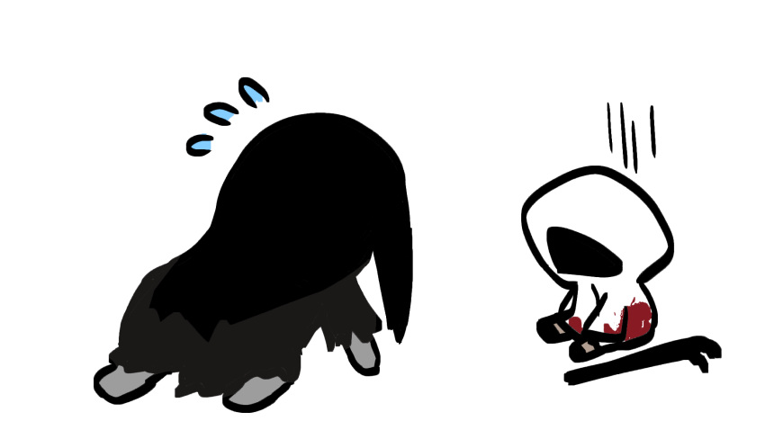 Safebooru - 1boy 1girl all fours black hair black kimono blood blood on ...