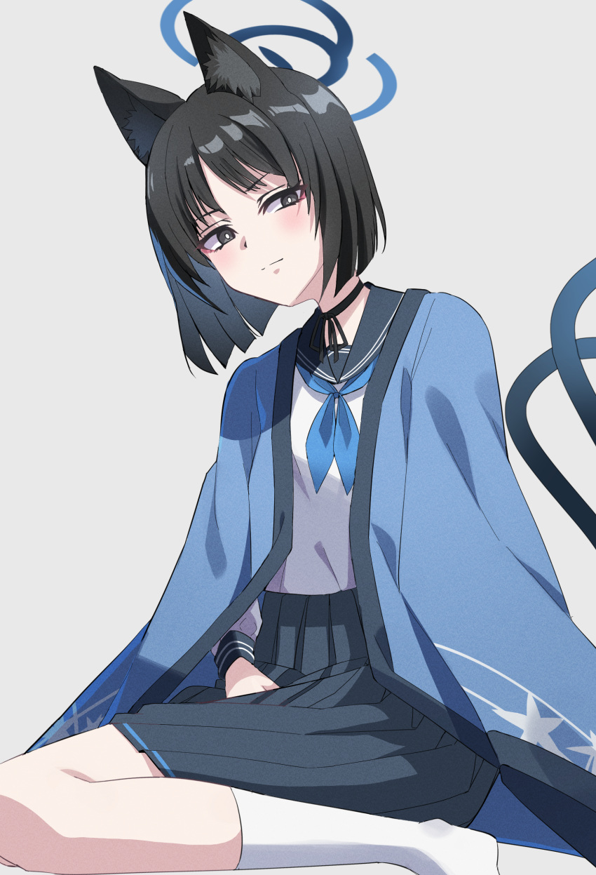 Safebooru - 1girl absurdres animal ears black eyes black hair blue archive cat ears cat tail ...