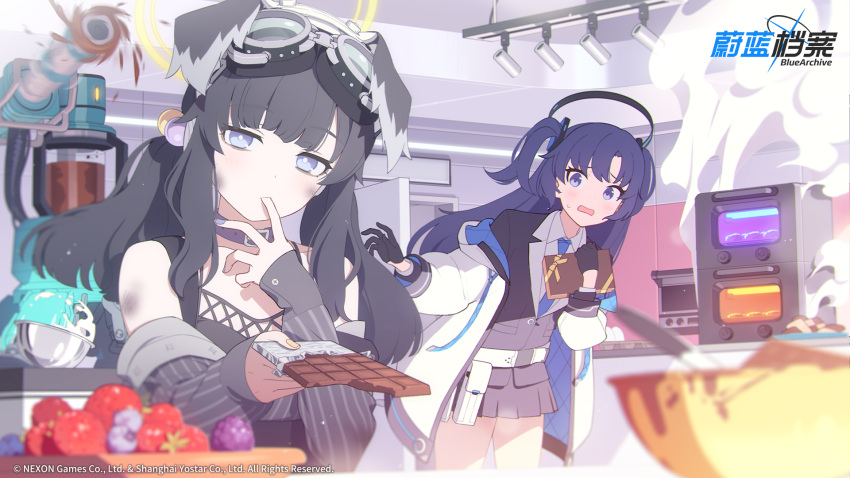 Safebooru - 1girl 2girls black halo blue archive chinese commentary ...