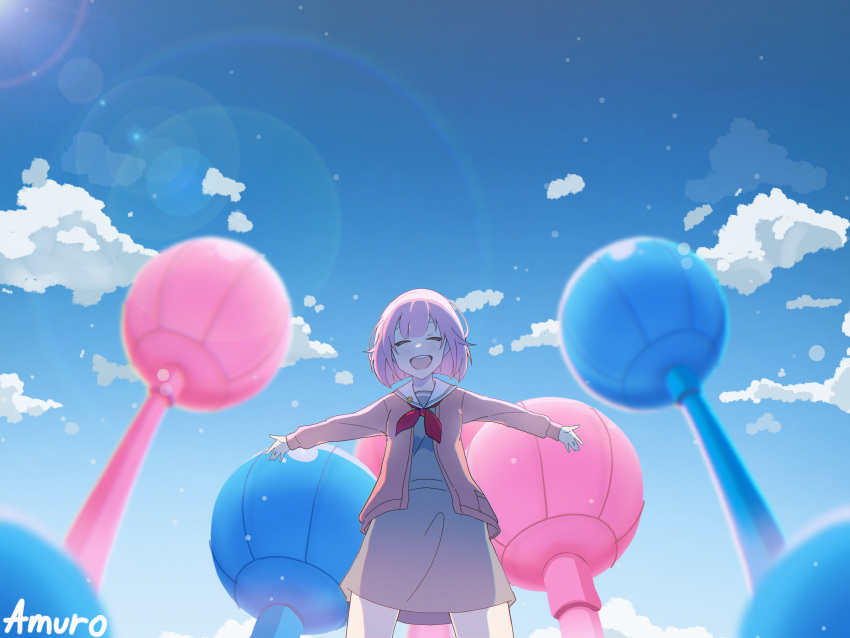 Safebooru - 1girl absurdres bob cut bow closed eyes happy highres hime cut ibispaint (medium ...