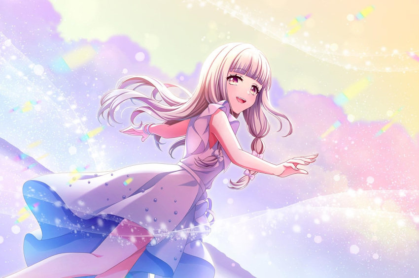 Safebooru - d4dj dress grey eyes grey hair long hair shiratori kurumi smile | 5554051