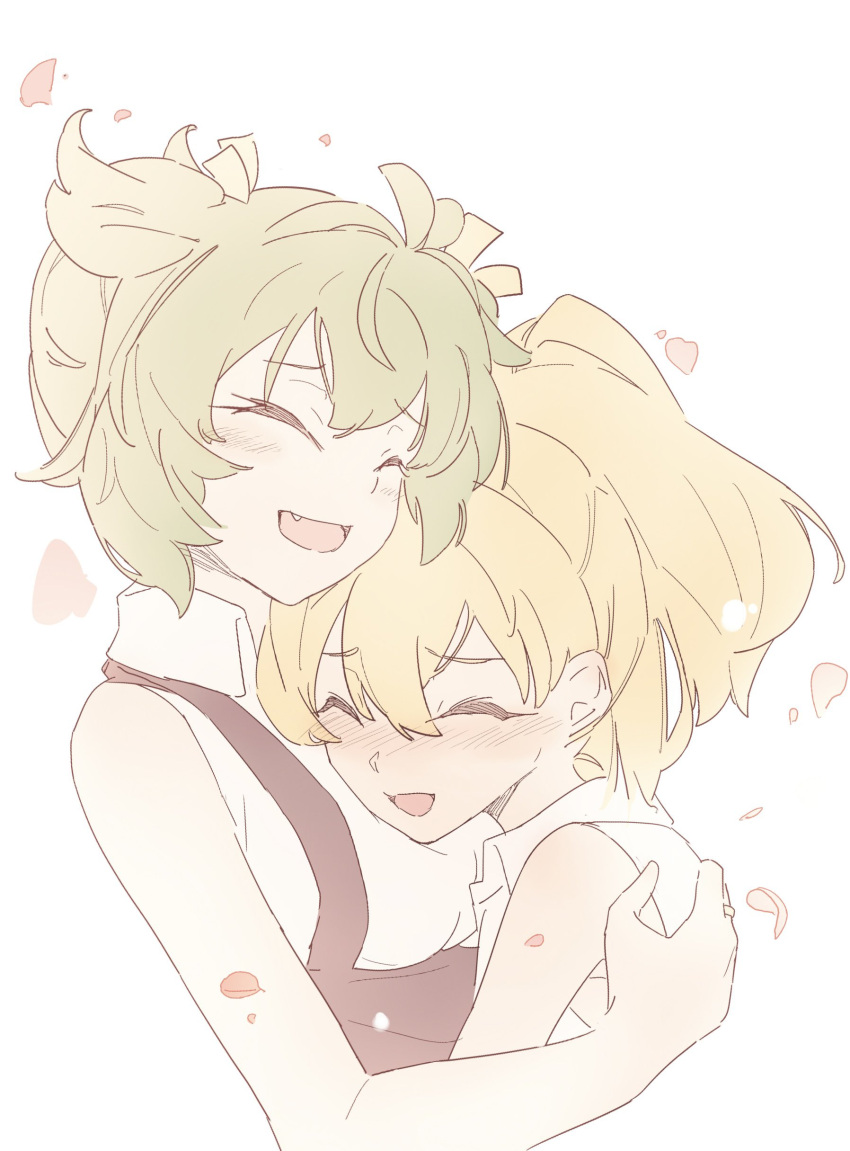 Safebooru - 2girls :d ^ ^ absurdres andou tazusa assault lily bare arms bare shoulders black ...