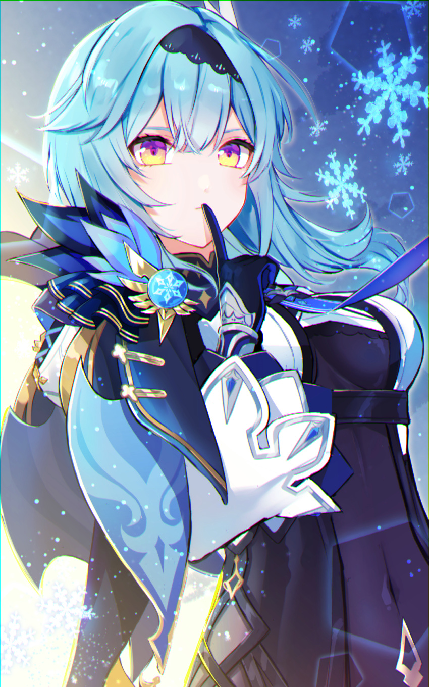 Safebooru - 1girl black gloves black headband bodysuit breasts eula ...