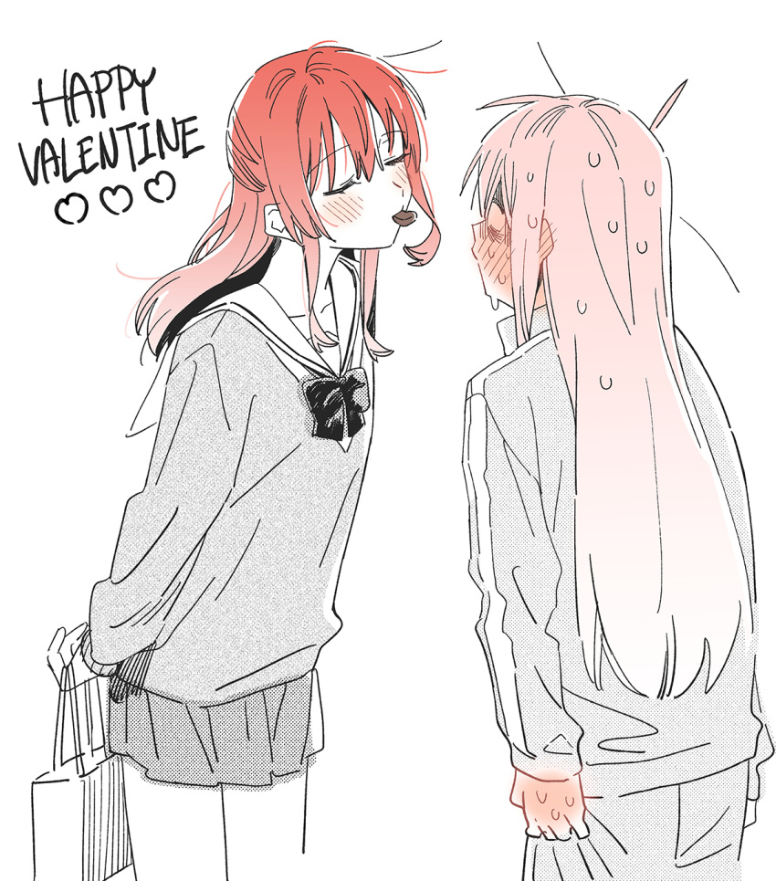 Safebooru - 2girls bag blush bocchi the rock! candy chocolate closed ...