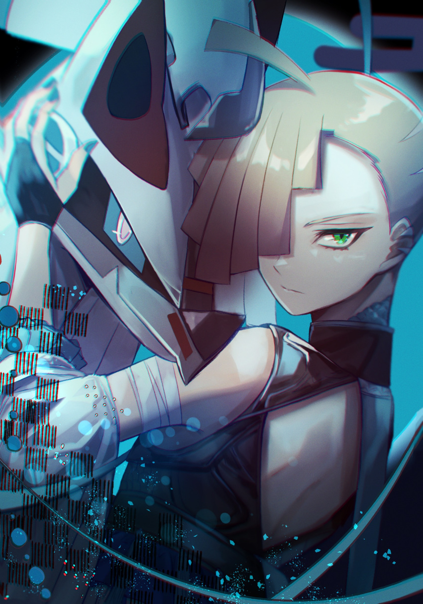 Safebooru - 1boy absurdres alternate costume bandaged arm bandages bare back black gloves black ...