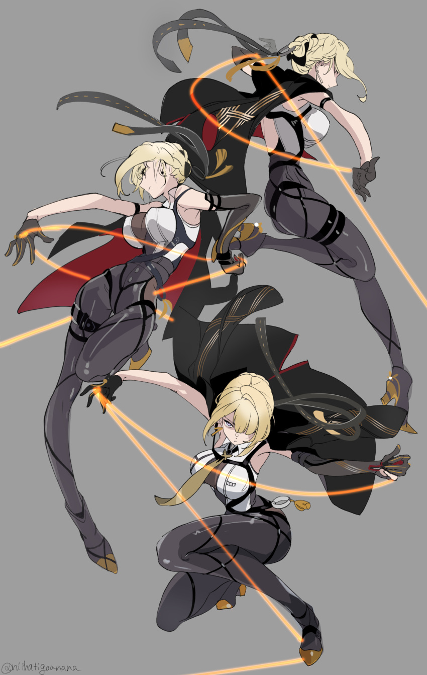 Safebooru - 1girl black gloves black pants blonde hair breasts evelyn chevalier gloves highres ...