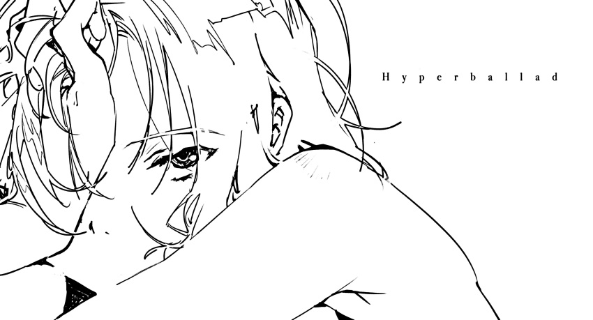 Safebooru 1girl Absurdres Bad Id Bad Twitter Id Greyscale Hand In Own 2899