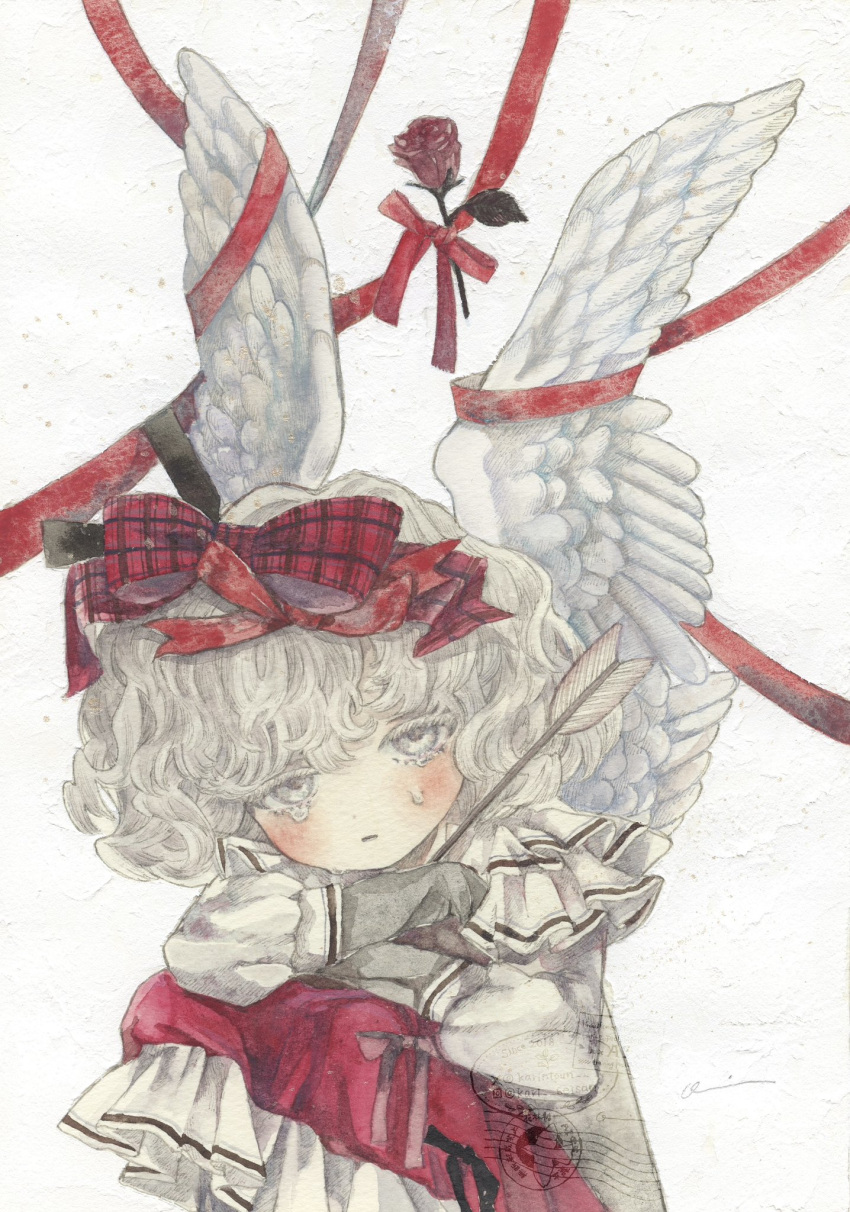 Safebooru - 1girl arrow (projectile) blush bow crying crying with eyes ...