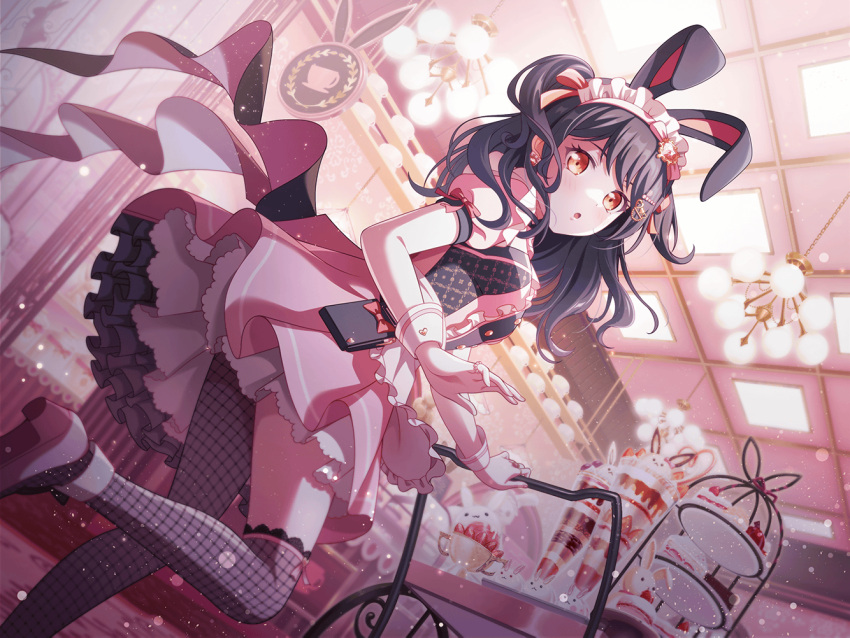 Safebooru - bang dream! black hair dress futaba tsukushi long hair red eyes smile twintails ...