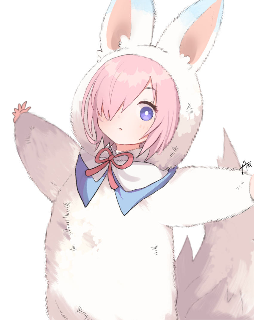 Safebooru - animal costume animal ears animal hood azu (kirara310) blue ...