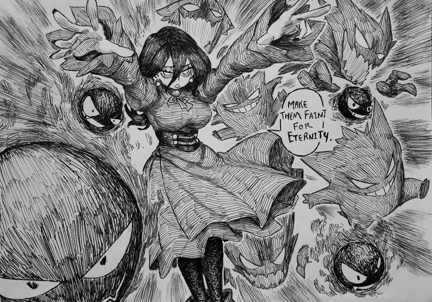 Safebooru - 1girl absurdres ascot bags under eyes black corset black hair black leggings boots ...