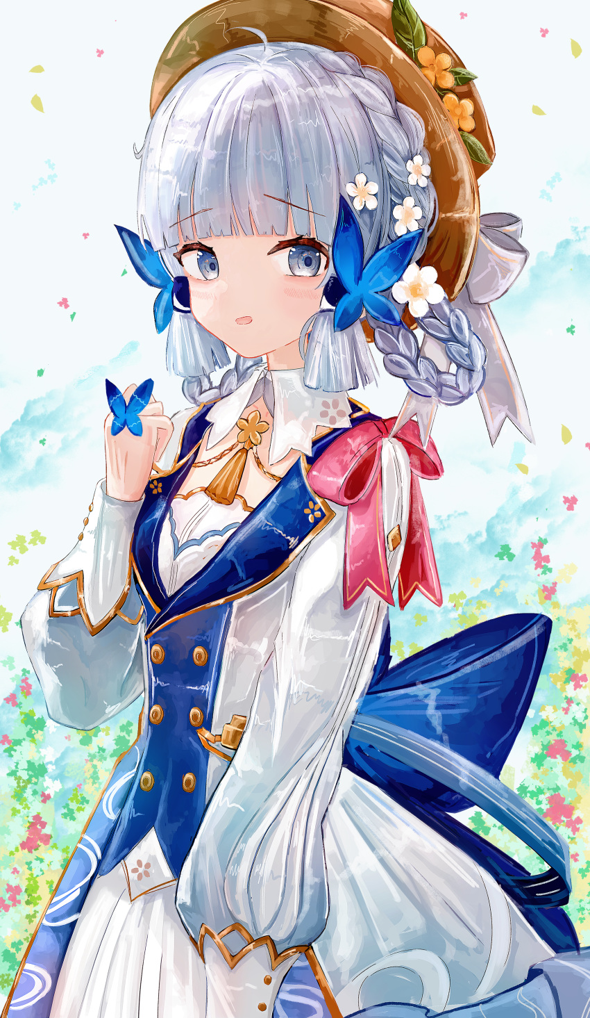 Safebooru - 1girl absurdres ahoge aiu . aqua eyes aqua hair blue dress blunt bangs blush braid ...