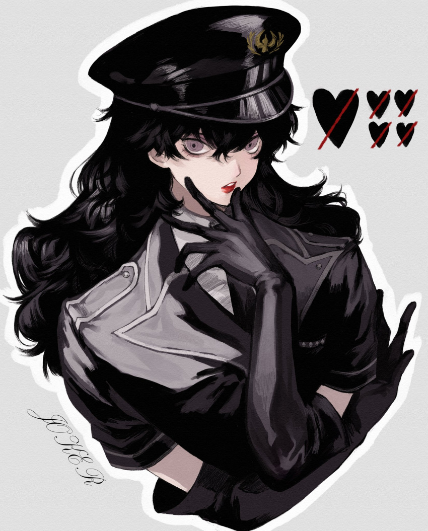 Safebooru - 1boy amamiya ren black gloves black hair black jacket collared shirt cropped torso ...