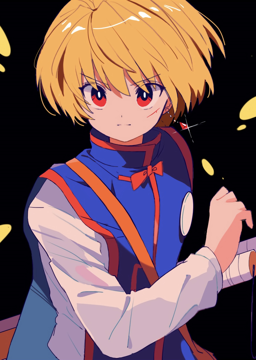Safebooru - 1boy black background blonde hair closed mouth earrings highres hunter x hunter ...