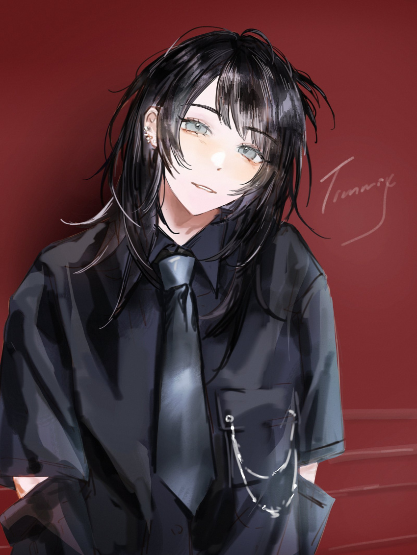 Safebooru - 1girl bang dream! bang dream! it's mygo!!!!! black hair black necktie black shirt ...