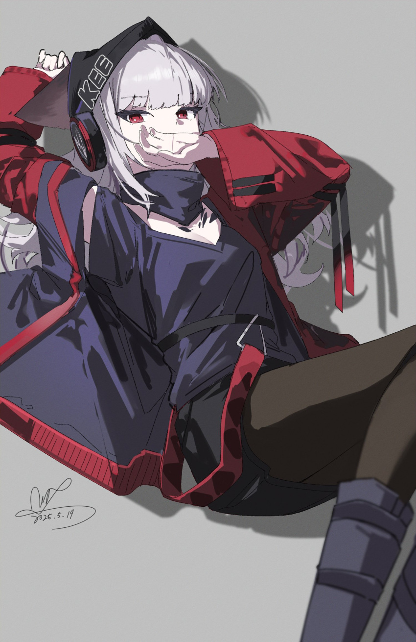 Safebooru - 1girl animal ear fluff animal ears arknights behind-the-head headphones black ...