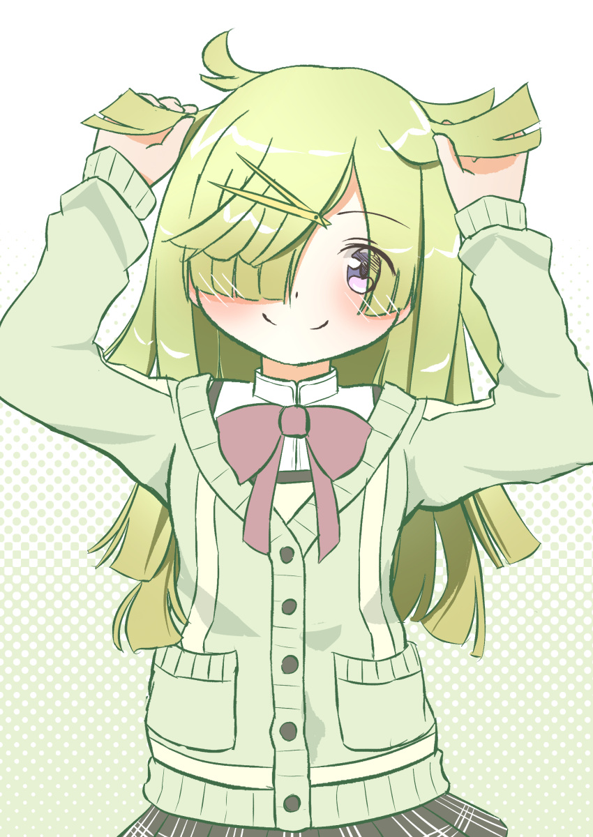 Safebooru - 1girl absurdres aki mabayu green hair highres kishimen hair ...