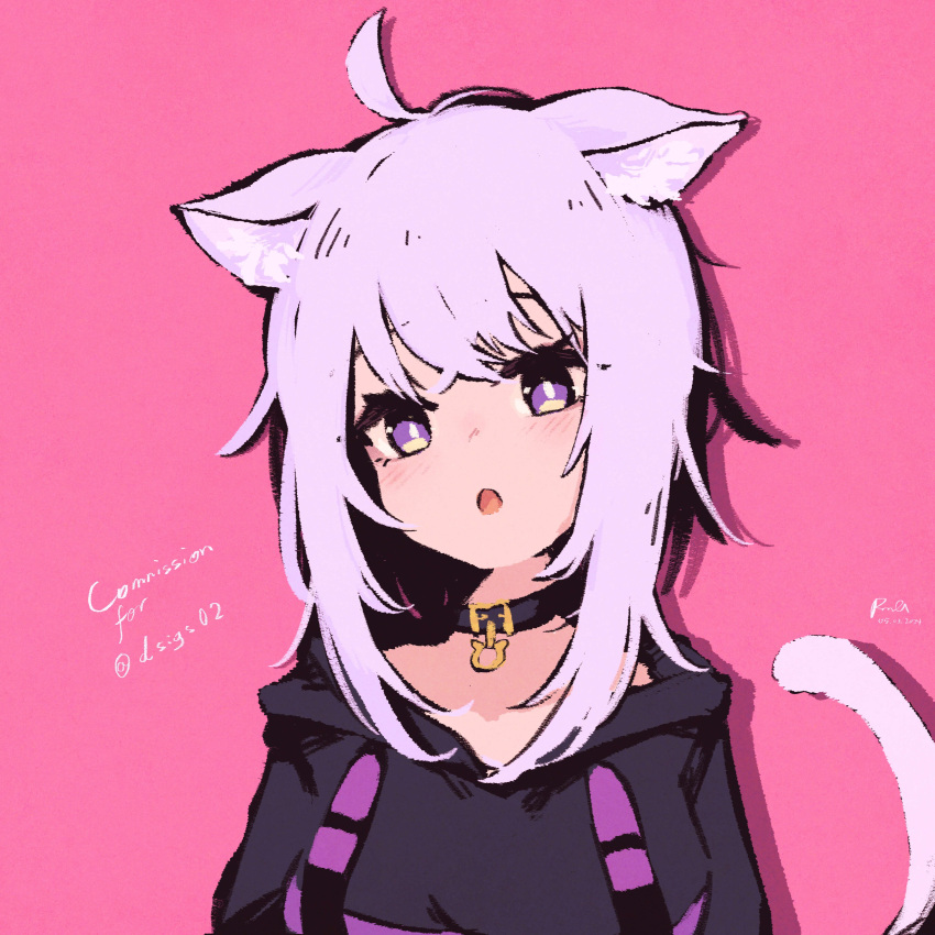 Safebooru - 1girl :o absurdres ahoge animal ears black collar black jacket cat ears cat girl cat ...
